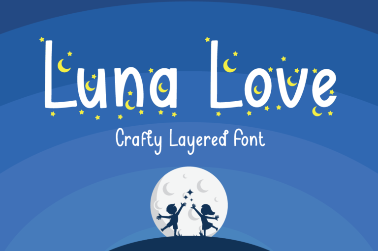 Luna Love - Layered Crafty Font - Attype Studio