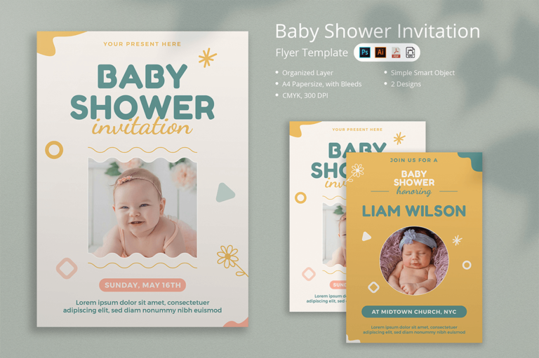 Baby Shower Flyer - Attype Studio