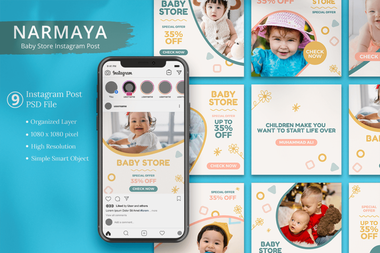 Narmaya - Baby Store Instagram Post - Attype Studio