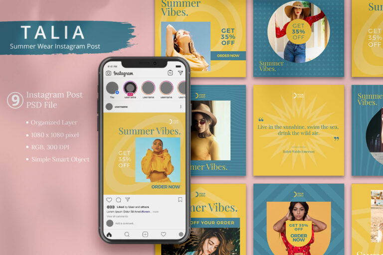 Talia - Summer Wear Instagram Post - Attype Studio