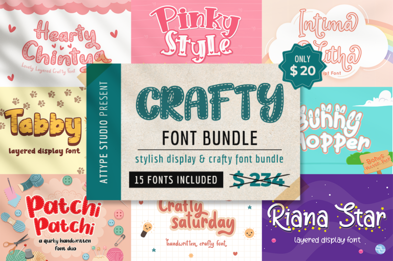 Crafty Font Bundle - Attype Studio